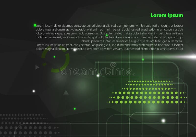 Vector Abstract Green Background with Hi-tech Elements Stock ...