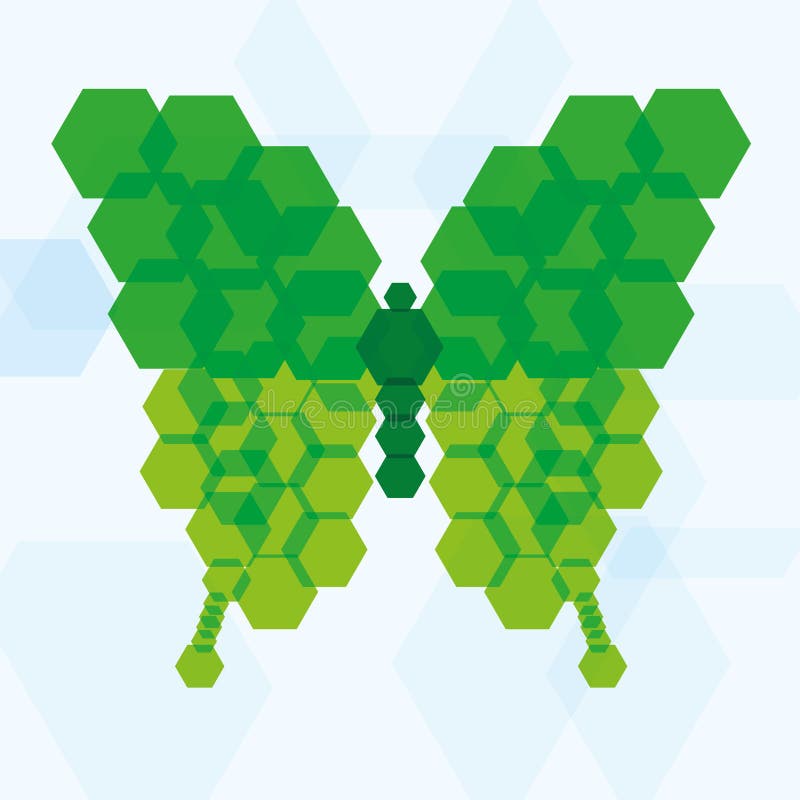 Vector Abstract Green Butterfly Icon Isolated Stock Illustration ...