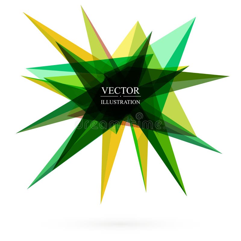 Vector Abstract Green Triangles, Geometric Shapes on White Stock Vector ...