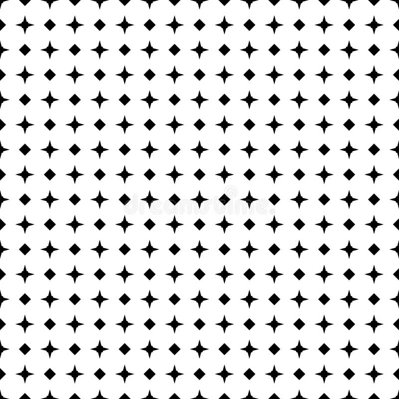 Black and White Vector Abstract Seamless Pattern with Grid, Diamond ...