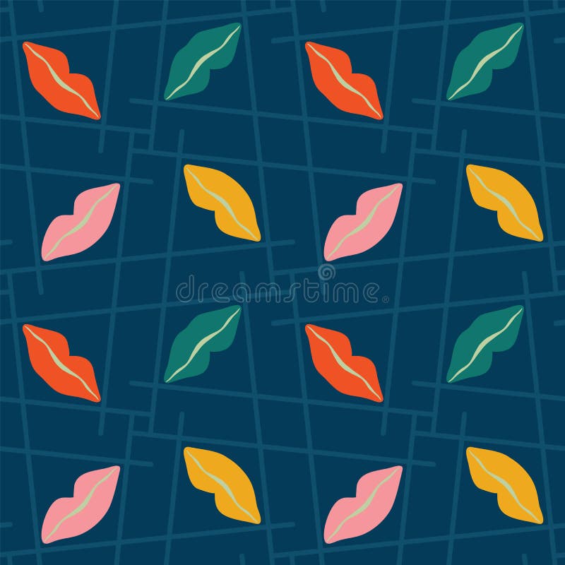 Vector Abstract Grid Texture with Stylized Leaves Seamless Pattern ...