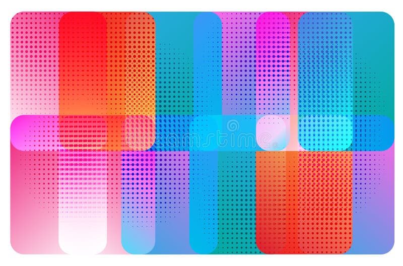 Vector Abstract Half-Tone Colourful Shapes on Shaded Backgrounds Stock ...