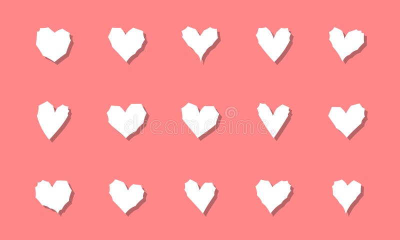 Vector Abstract Hand Drawn Heart Icon Collection Stock Illustration ...