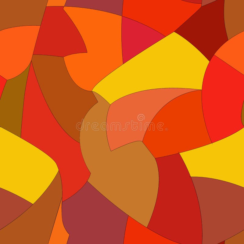 Vector Abstract Hand Drawn Seamless Patchwork Pattern with Snippets in Autumn Palette Stock ...