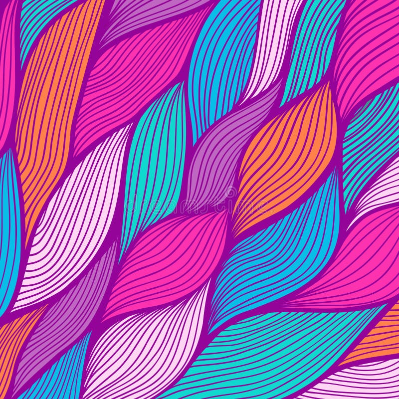 Vector Abstract Hand-drawn Waves Texture, Wavy Background. Color Stock ...