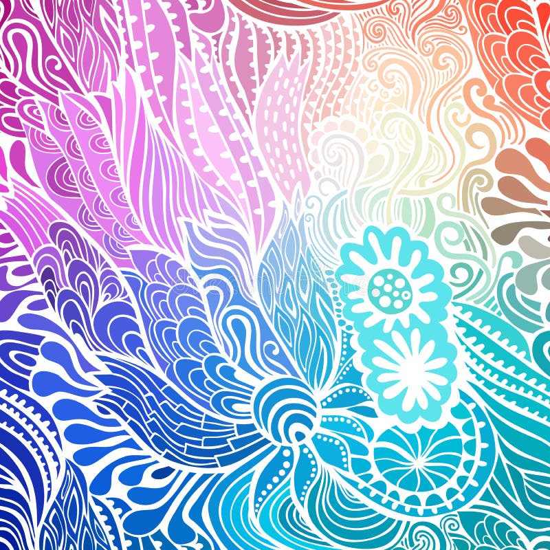 Vector Abstract Hand-drawn Waves Texture, Wavy Background. Colorful ...