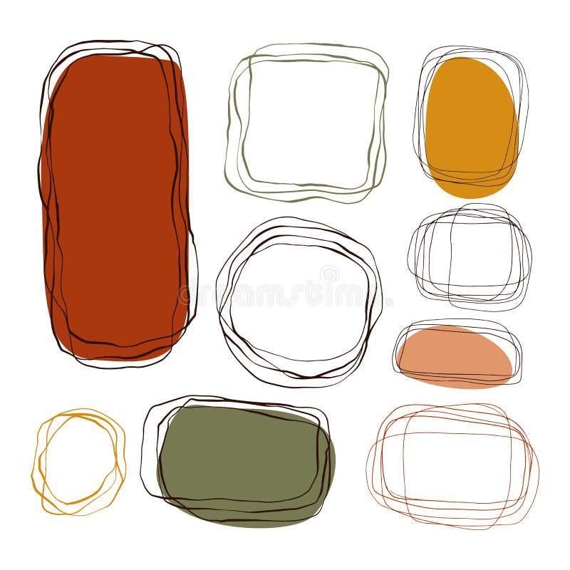 Vector Abstract Handmade Graphic Elements Isolated on White, for ...