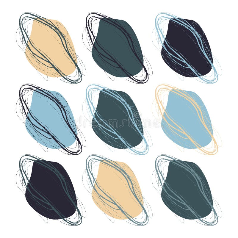 Vector Abstract Handmade Graphic Elements Isolated on White, for ...