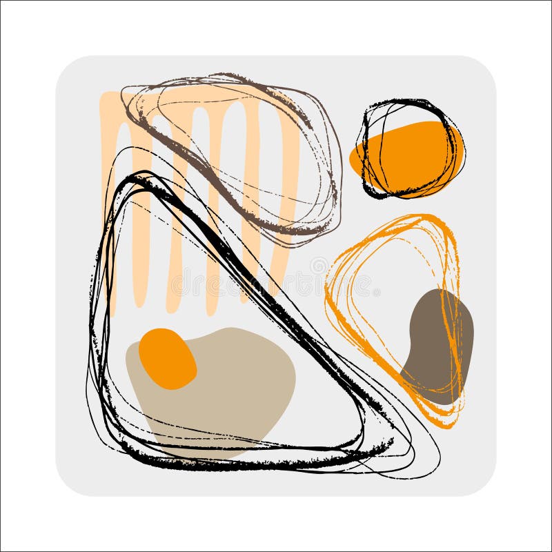 Vector Abstract Handmade Graphic Elements Isolated on White, for ...