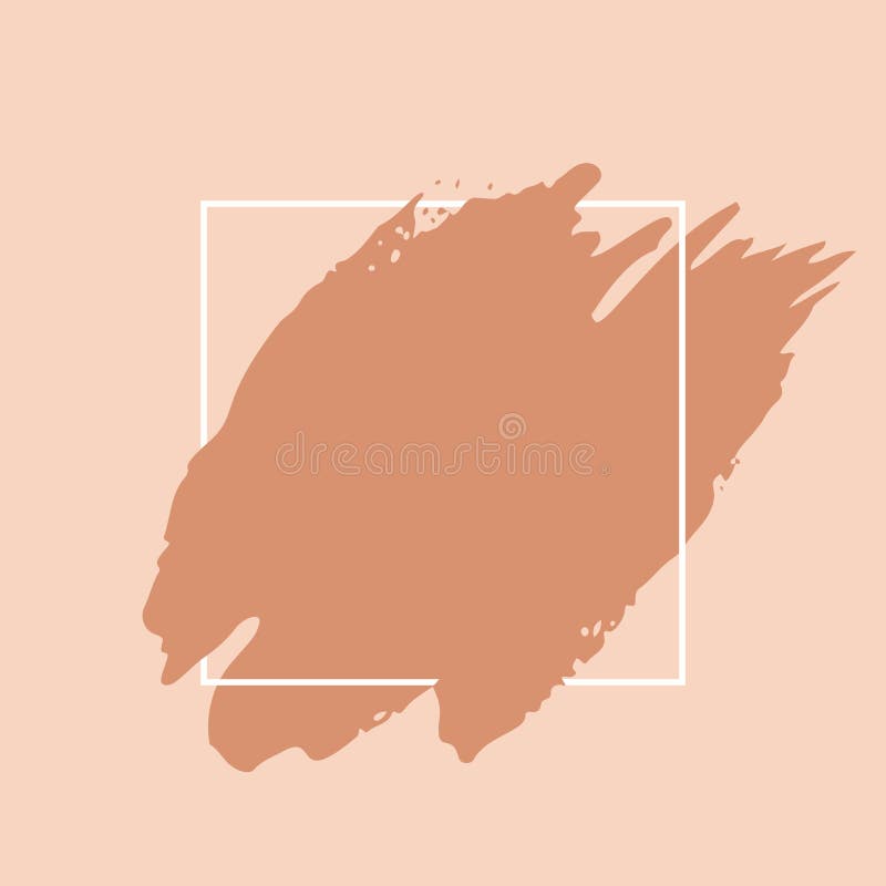 Vector Abstract HanDrawn Paint Bush Stroke in Geometric Frame. Digital ...