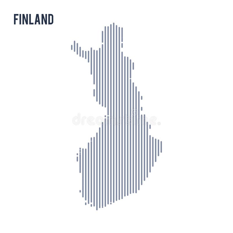 Vector Abstract Hatched Map of Finland with Vertical Lines Isolated on ...