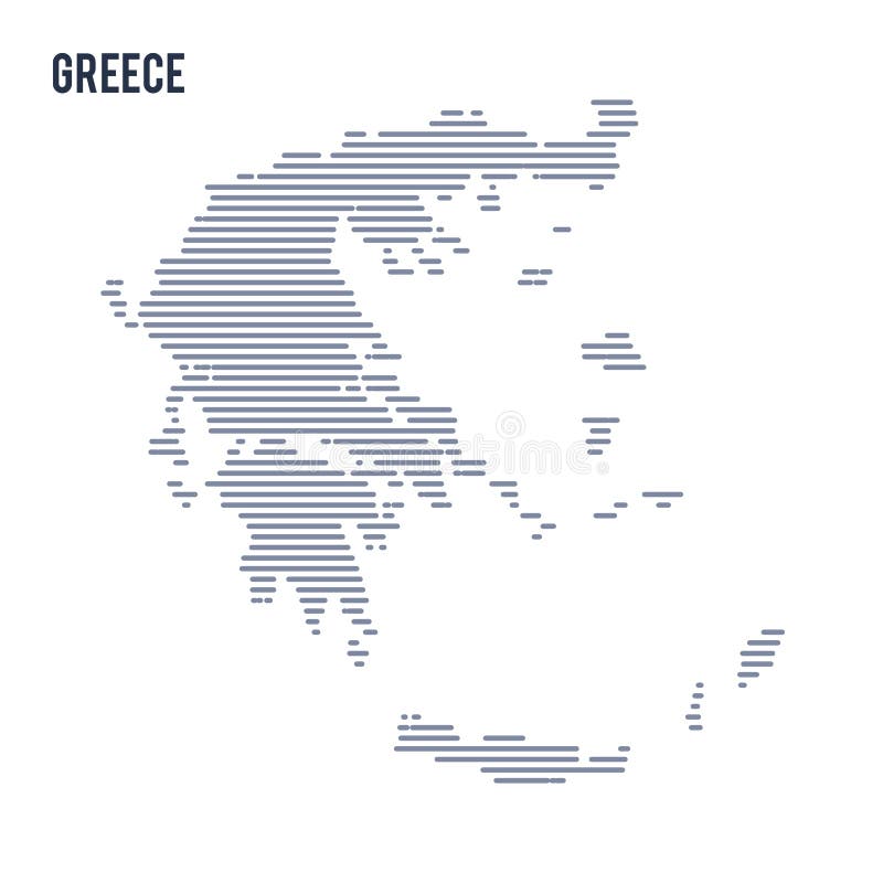 Vector Abstract Hatched Map of Greece with Lines Isolated on a White ...