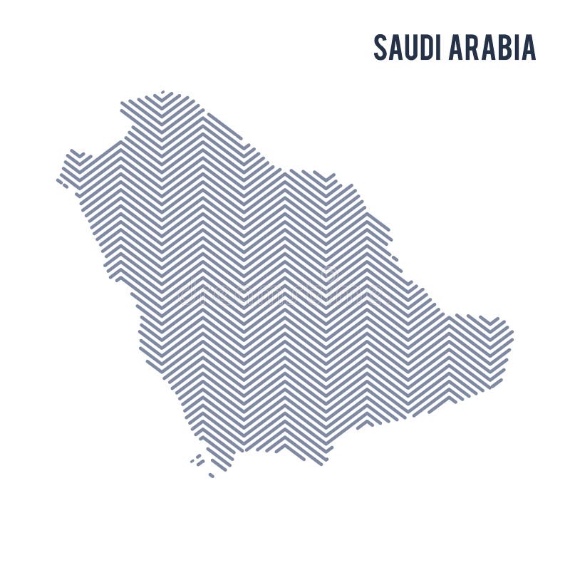 Vector Abstract Hatched Map of Saudi Arabia Isolated on a White ...