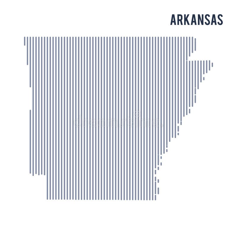 Vector Abstract Hatched Map of State of Arkansas with Vertical Lines ...