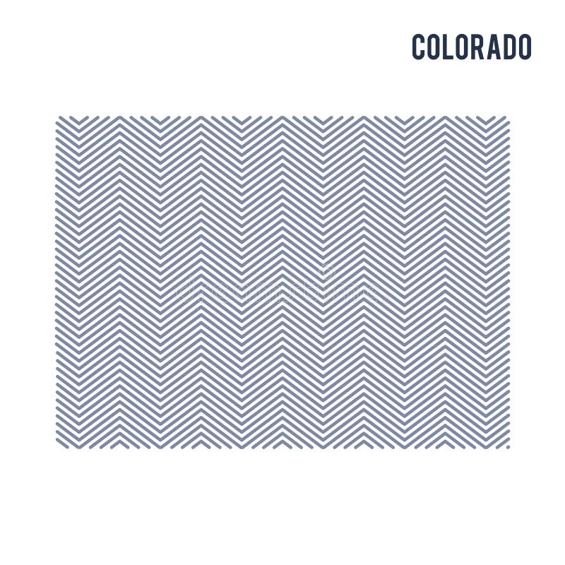 Vector Abstract Hatched Map of State of Colorado Isolated on a White ...