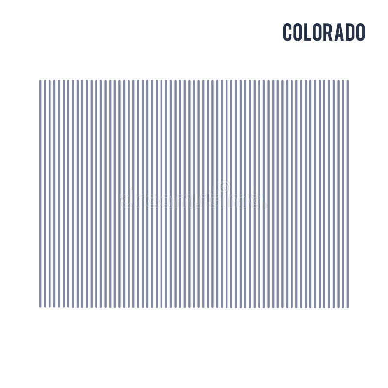 Vector Abstract Hatched Map of State of Colorado with Vertical Lines ...