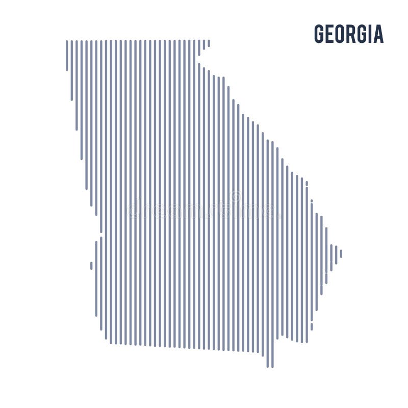 Vector Abstract Hatched Map of State of Georgia with Vertical Lines ...
