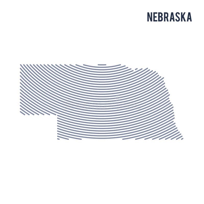 Nebraska Red Abstract 3D State Map United States America Stock ...
