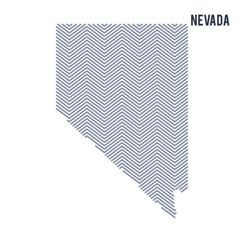 Vector Abstract Hatched Map of State of Nevada Isolated on a White ...