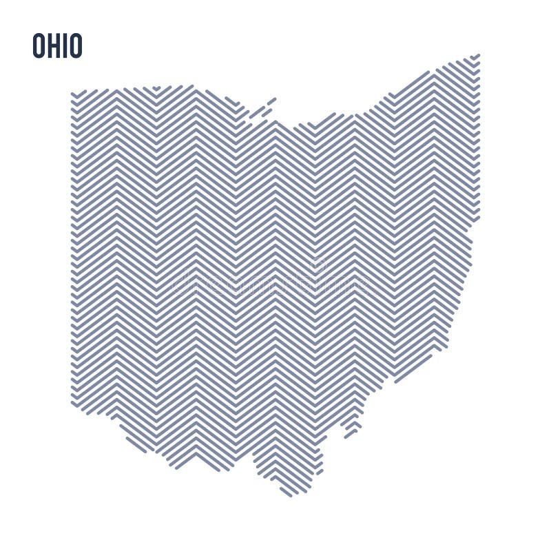 Vector Abstract Hatched Map of State of Ohio Isolated on a White ...