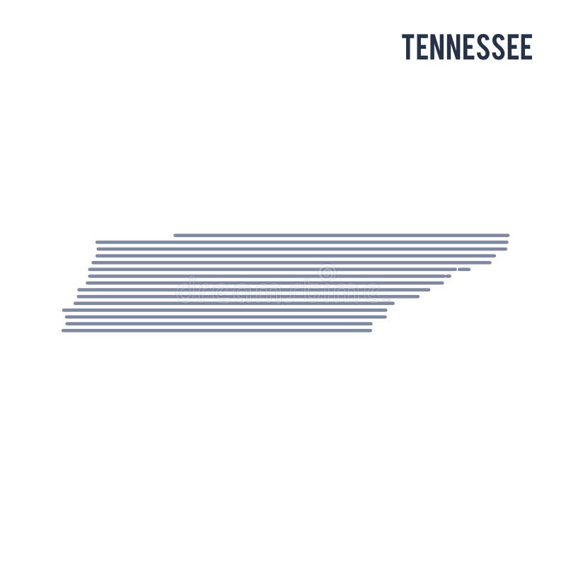 Vector Abstract Hatched Map of State of Tennessee with Lines Isolated ...