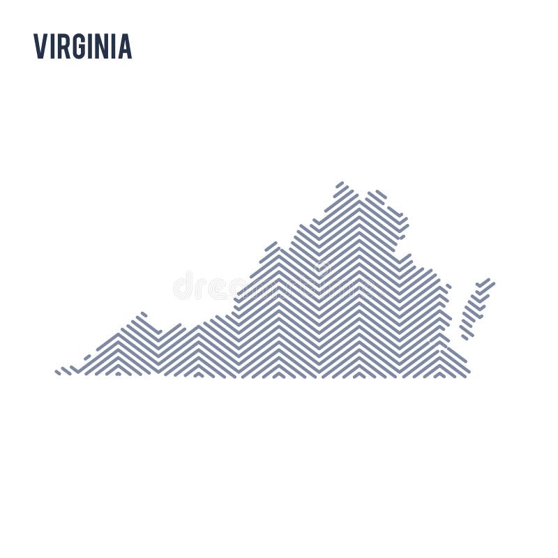 Vector Abstract Hatched Map of State of Virginia Isolated on a White ...