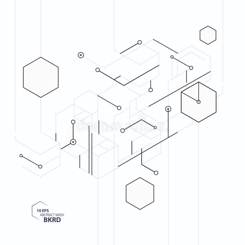 Vector Abstract Hexagon Background. Connect Abstract Shapes Design ...