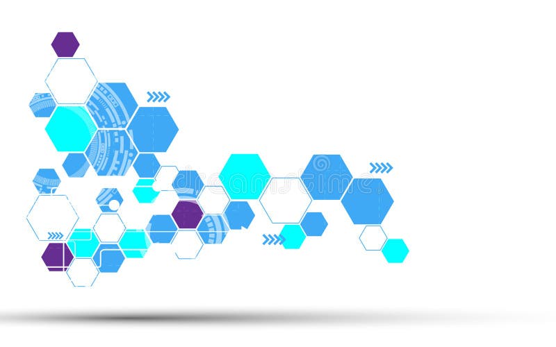 Vector Abstract Hexagon Technology Concept White Background Stock ...