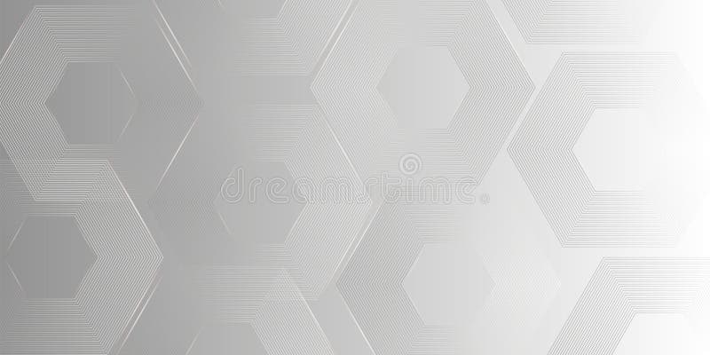 Vector Abstract Hexagonal White and Gray Background. Smooth Hexagon Line Background, Blurred ...
