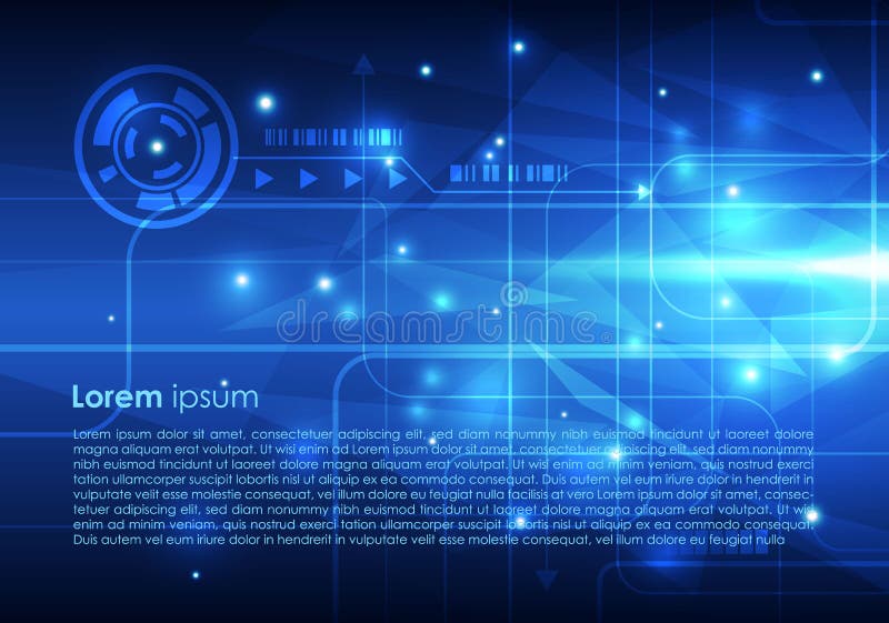 Vector Abstract Hi-tech Background in Blue Color Stock Illustration ...