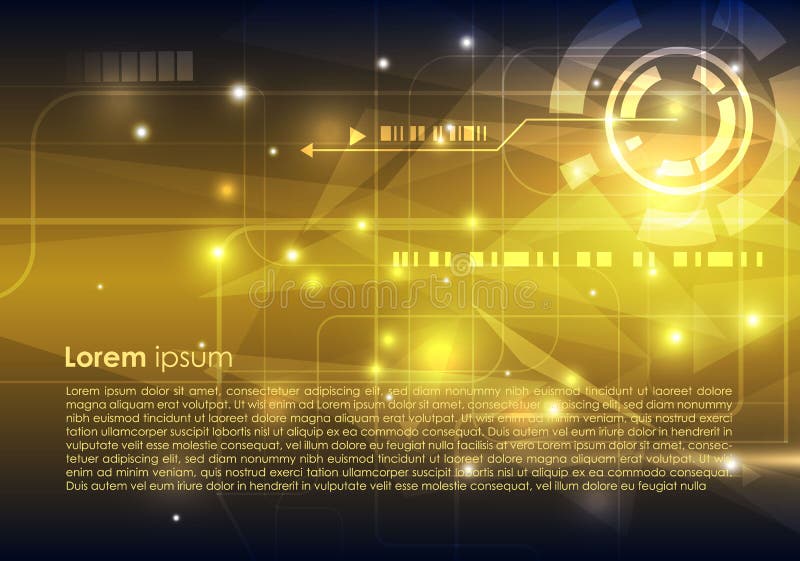 Vector Abstract Hi-tech Background in Gold Color Stock Illustration ...