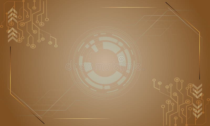 Vector Abstract High Technology Lines Connect of Future on Brown ...