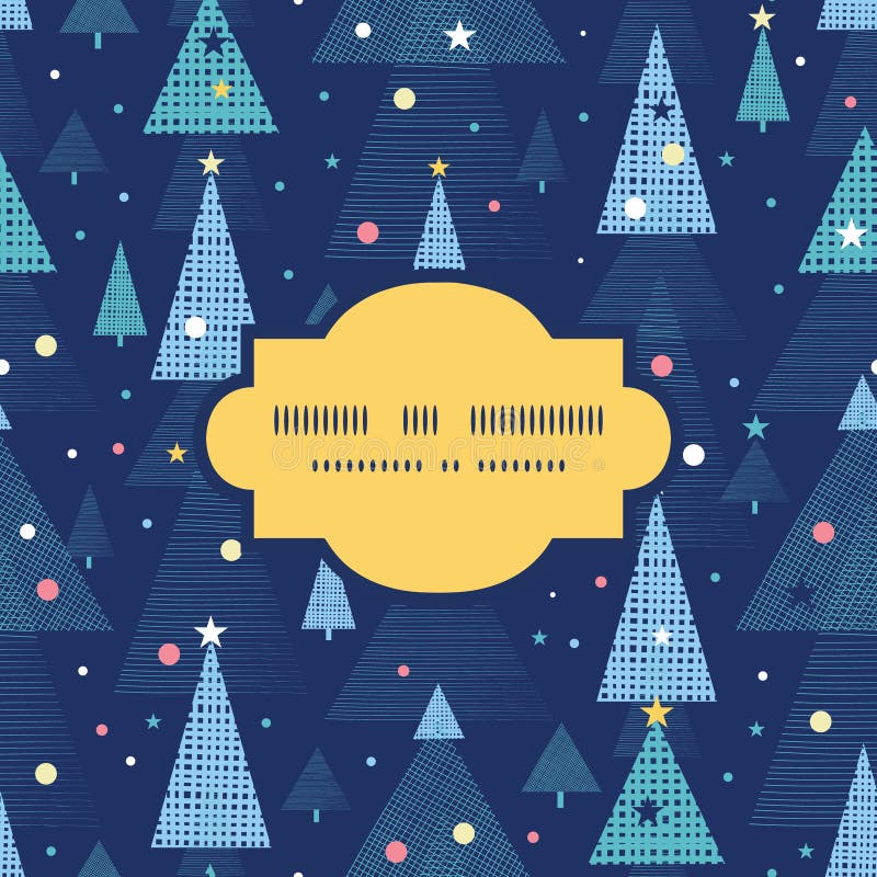 Vector Abstract Holiday Christmas Trees Frame Stock Vector ...
