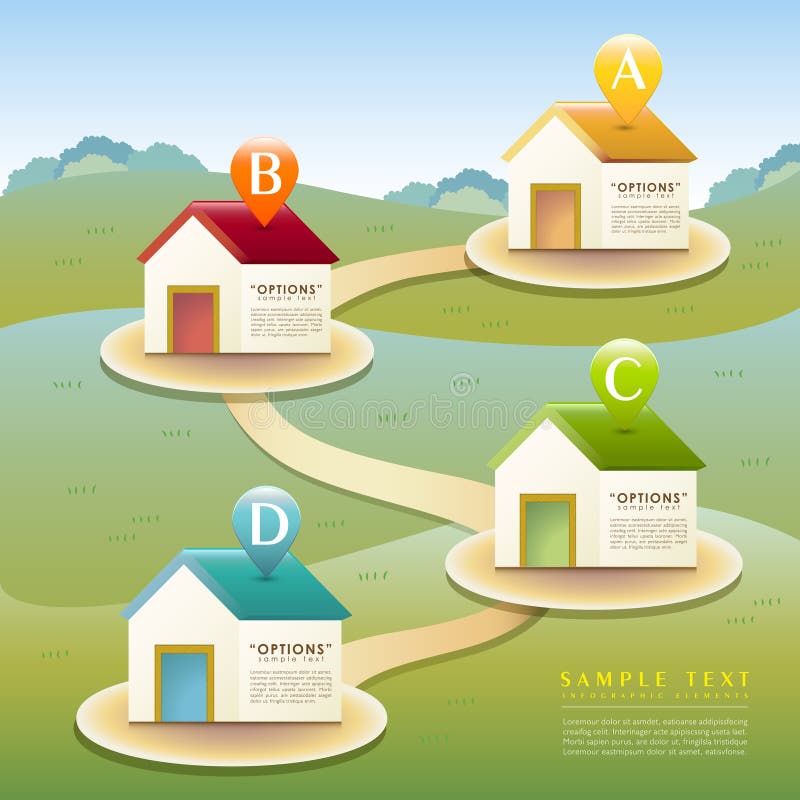 Abstract House Infographics Stock Vector - Illustration of creative ...