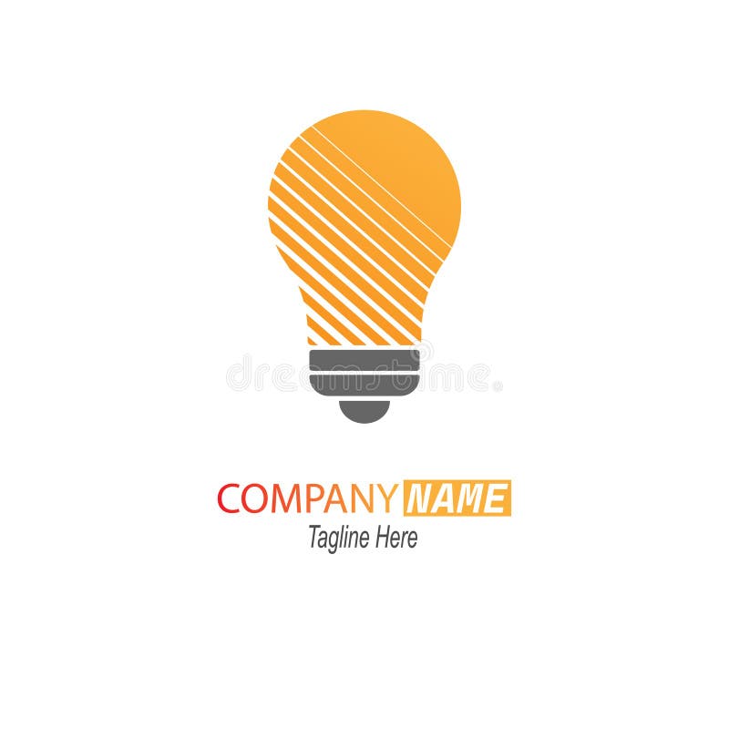 Vector Abstract Icon with a Light Bulb for a Logo, Sticker or Brand ...