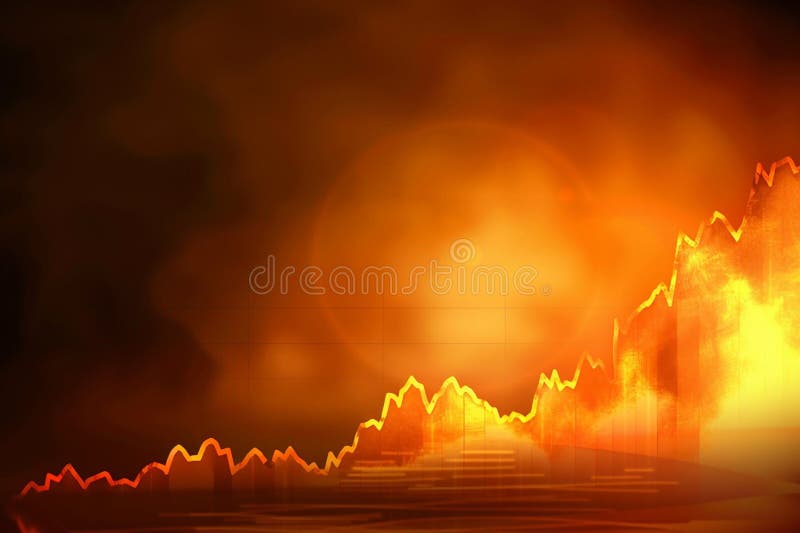 Vector Abstract Illustration of a Chart Showing the Rise and Fall of a ...