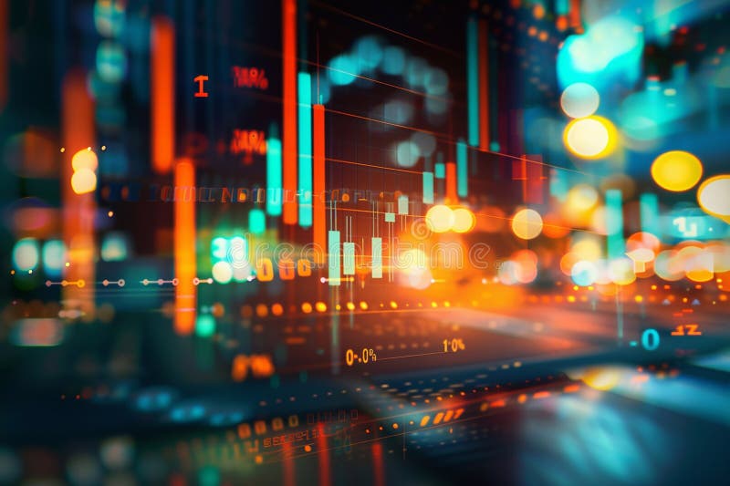 Vector Abstract Illustration of a Chart Showing the Rise and Fall of a ...