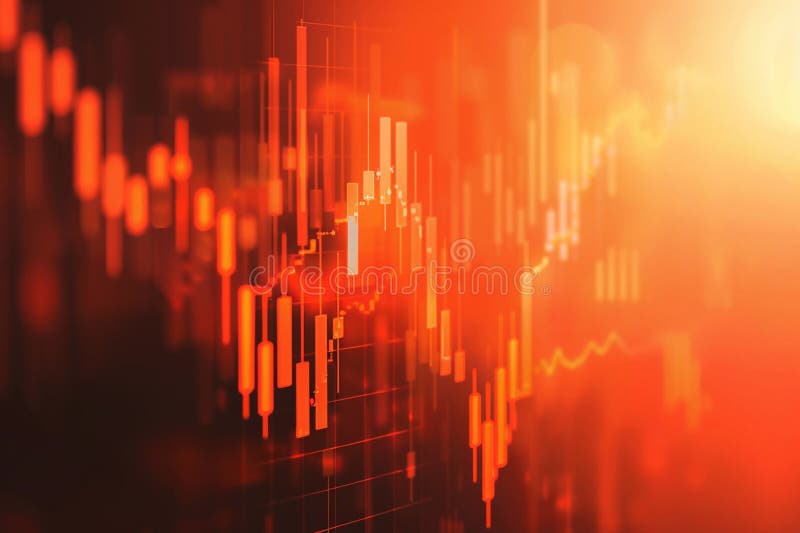 Vector Abstract Illustration of a Chart Showing the Rise and Fall of a ...