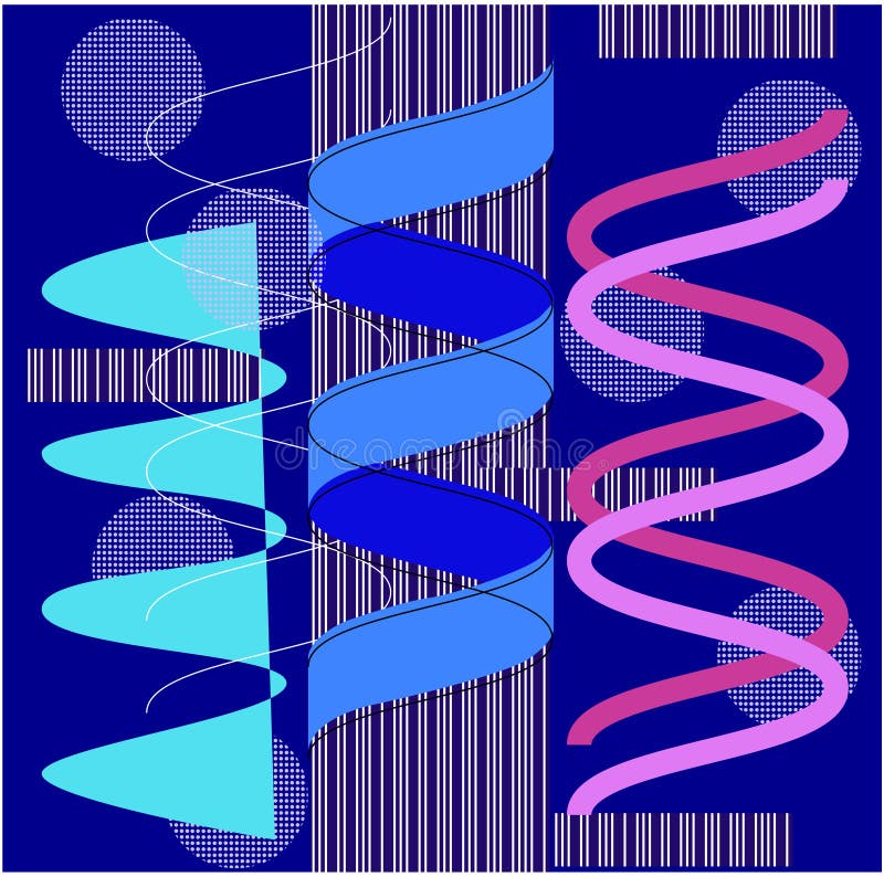 Vector Abstract Illustration Different DNA Spirals, PCR Analysis on ...
