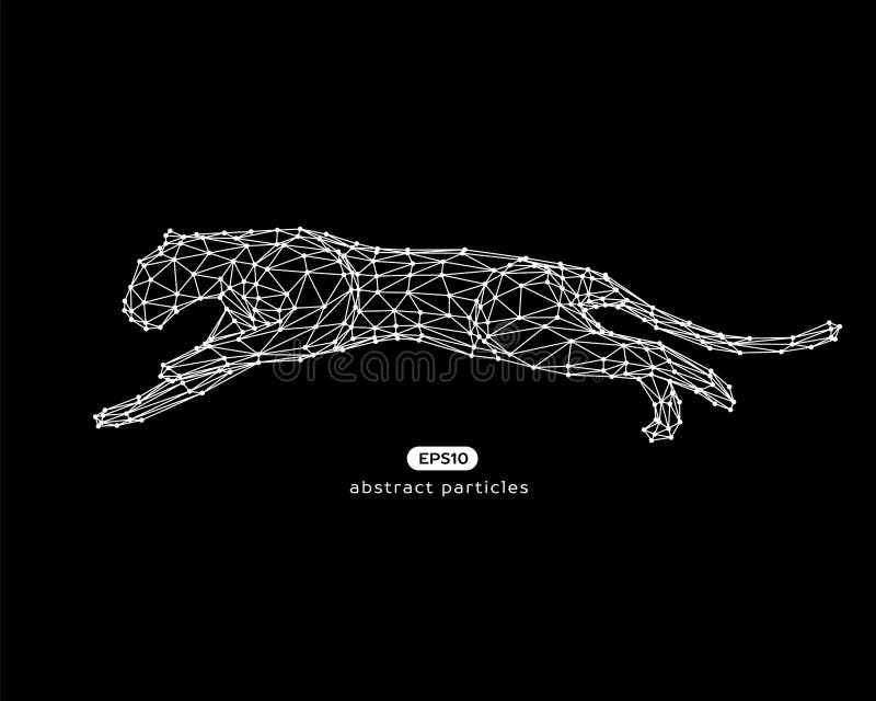 Vector Abstract Illustration of Jumping Puma Stock Vector ...