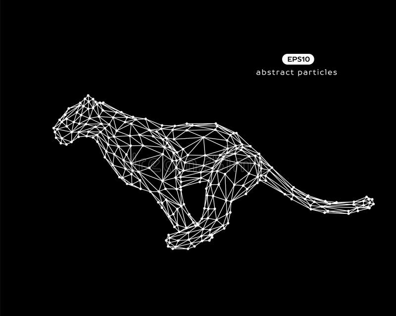 Vector Abstract Illustration of Jumping Puma Stock Vector ...