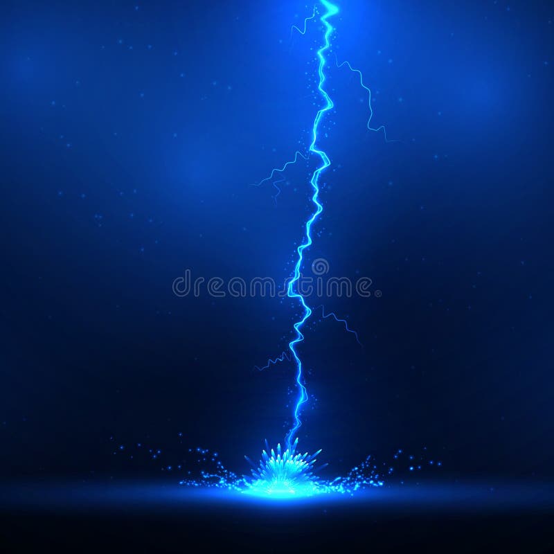 Lightning Strike with Explosion Stock Vector - Illustration of electric ...