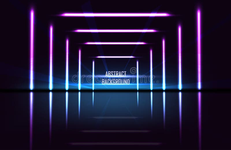 Vector Abstract Illustration. Tech Lazer Ray Banner with Glow and ...