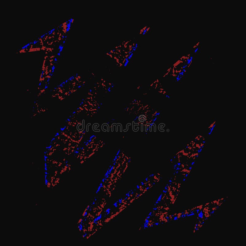 Abstract Illustration. Zigzag Red Form with Blue Outline. Dark. Stock ...