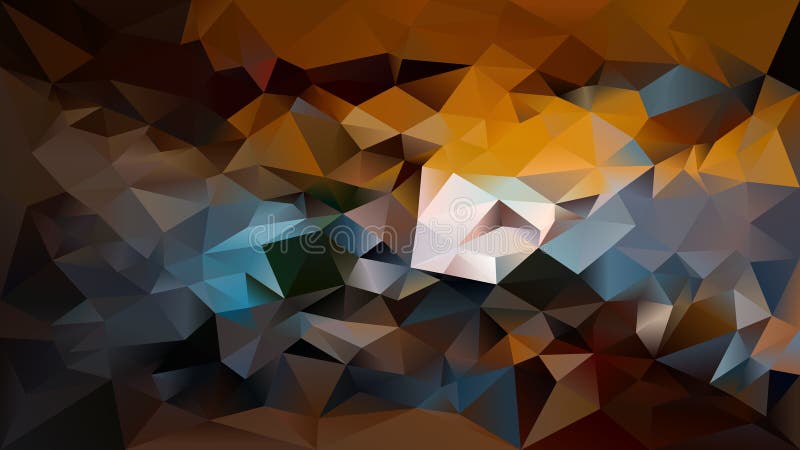 Vector Irregular Polygon Background - Triangle Low Poly Pattern - Color Brown Rusty Orange Blue ...