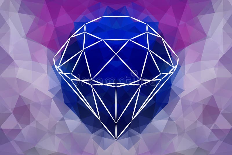 Vector Abstract Jewelry Diamond, Geometric Shape of Gemstone Stock ...