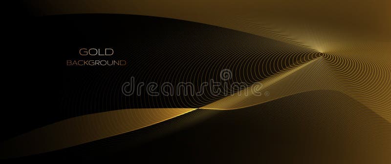Abstract Light Gold Effect, Flow Line, Motion Pattern and Golden ...