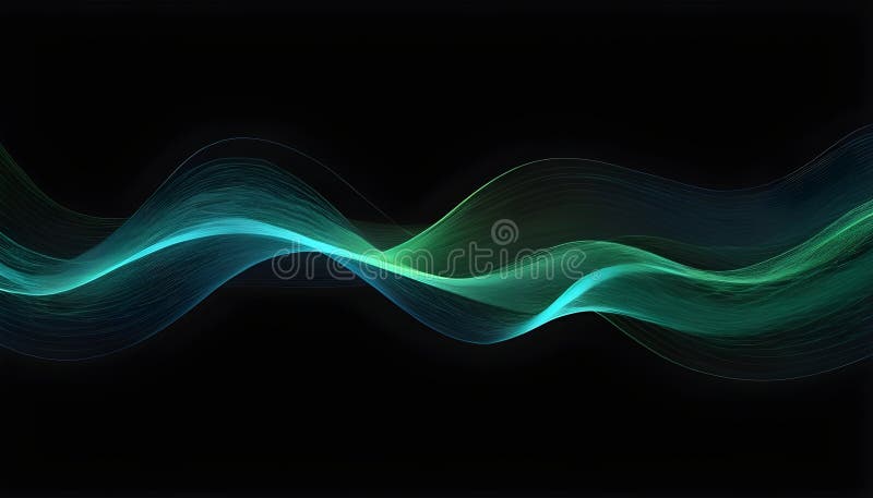 Vector Abstract Light Lines with Wavy, Flowing, Dynamic Colors of Blue ...