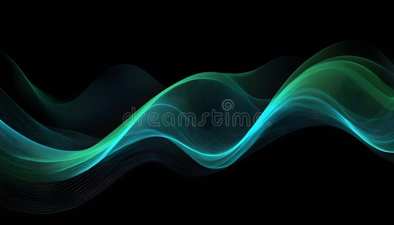 Vector Abstract Light Lines with Wavy, Flowing, Dynamic Colors of Blue ...