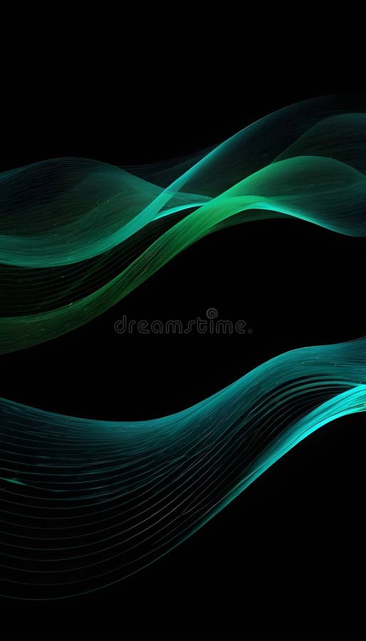 Vector Abstract Light Lines with Wavy, Flowing, Dynamic Colors of Blue ...